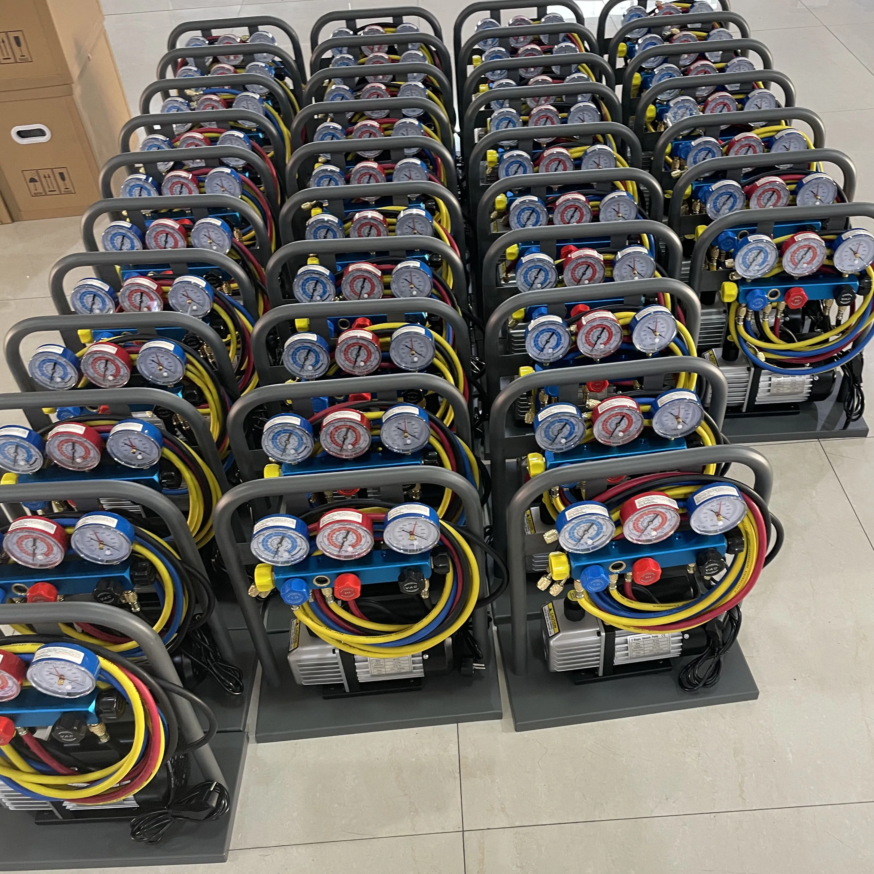 Hvac Refrigerant Charging Recovery Station With 5-valve Manifold Gauge ...