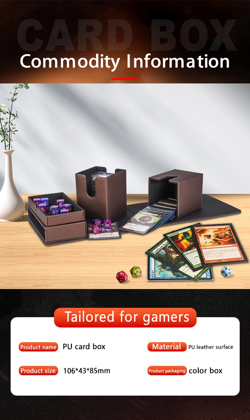 Waterproof 200+ Card Magnetic Playing Card Storage Box Microfiber ...