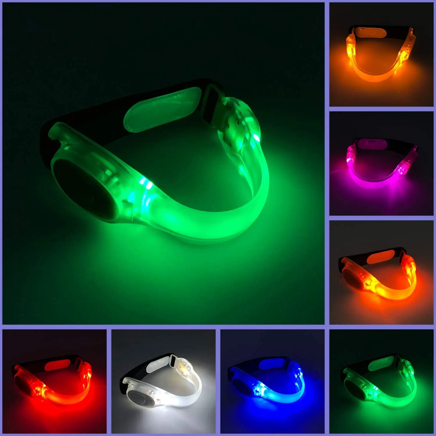 Umione Glow In Dark Reflective Adjustable Armband Light Up Armband ...