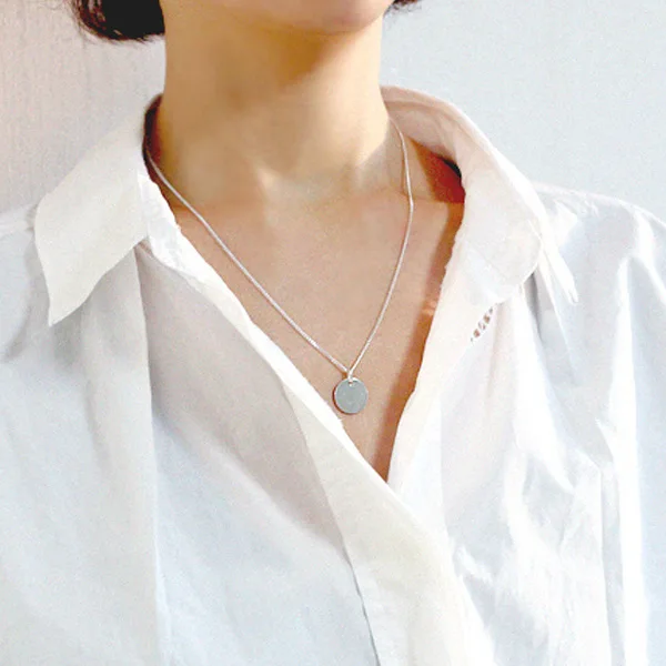 定制硬币激光雕刻标志925纯银珠宝圆盘圆魅力空白吊坠 - Buy 硬币项链,硬币圆盘compas项链,自定义徽标项链 Product on ...