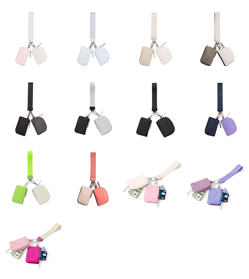 Luxury Fashion Double Wrist Wallet Coin Bag With Custom Logo Dual Pouch ...