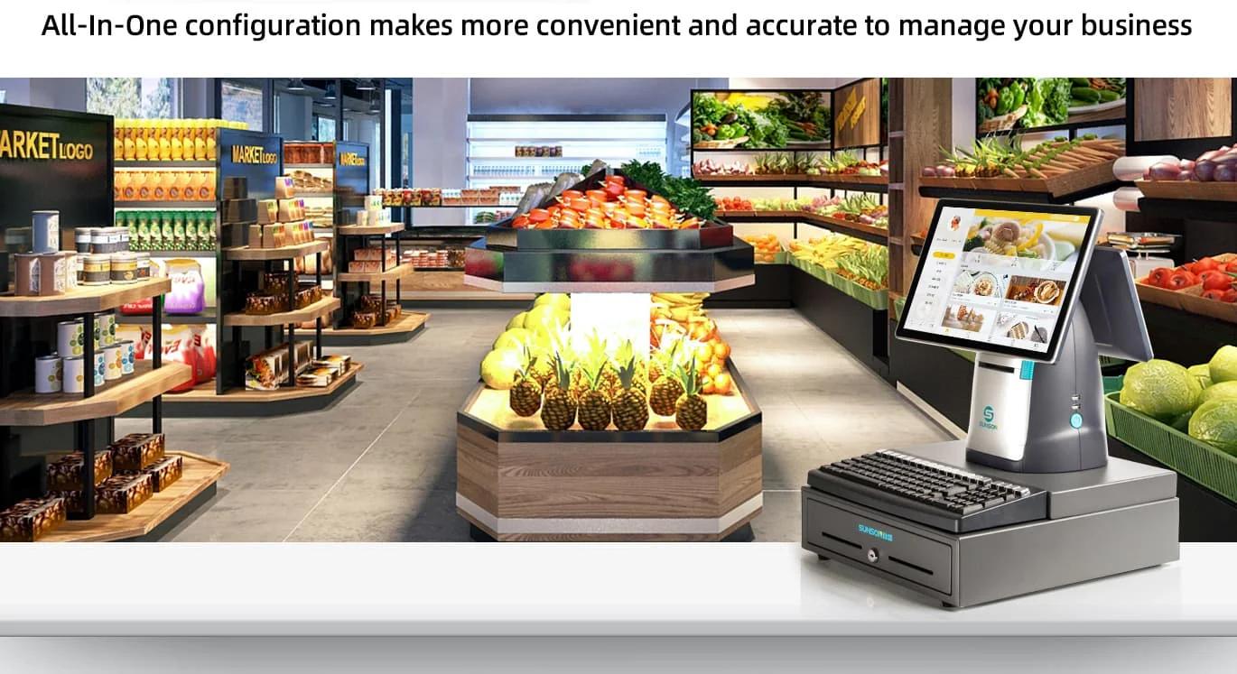 15.6 Inch Dual Touch Screen Computer POS System Machine Monitor Win 7 ...