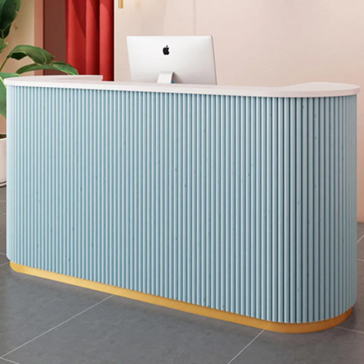 Custom Modern Reception Desk Beauty Salon Hairdressing Furniture Curved ...