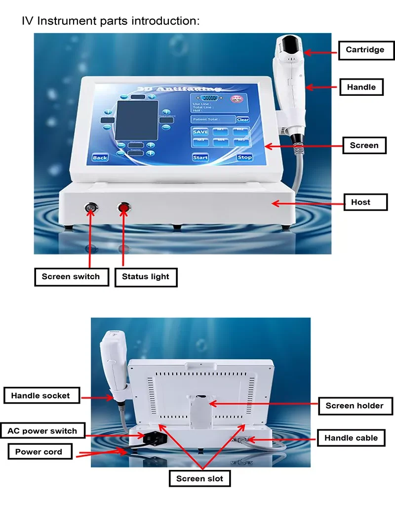 Various Spare Parts Hifu Cartridges Tips Working Head Applicator For 3d ...