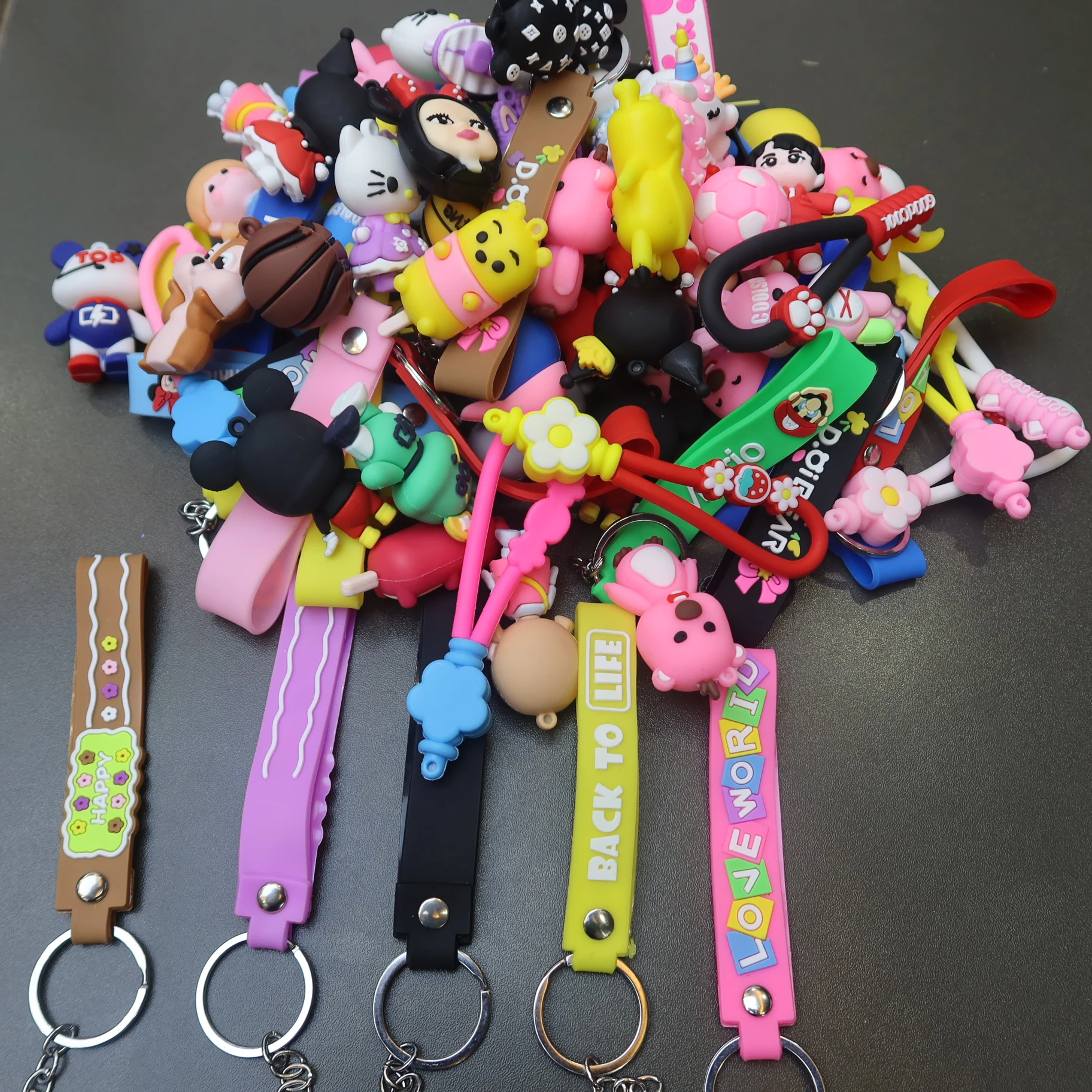 Funny Cute Cartoon Keychains Anime Custom Gifts Holiday Charms Key ...