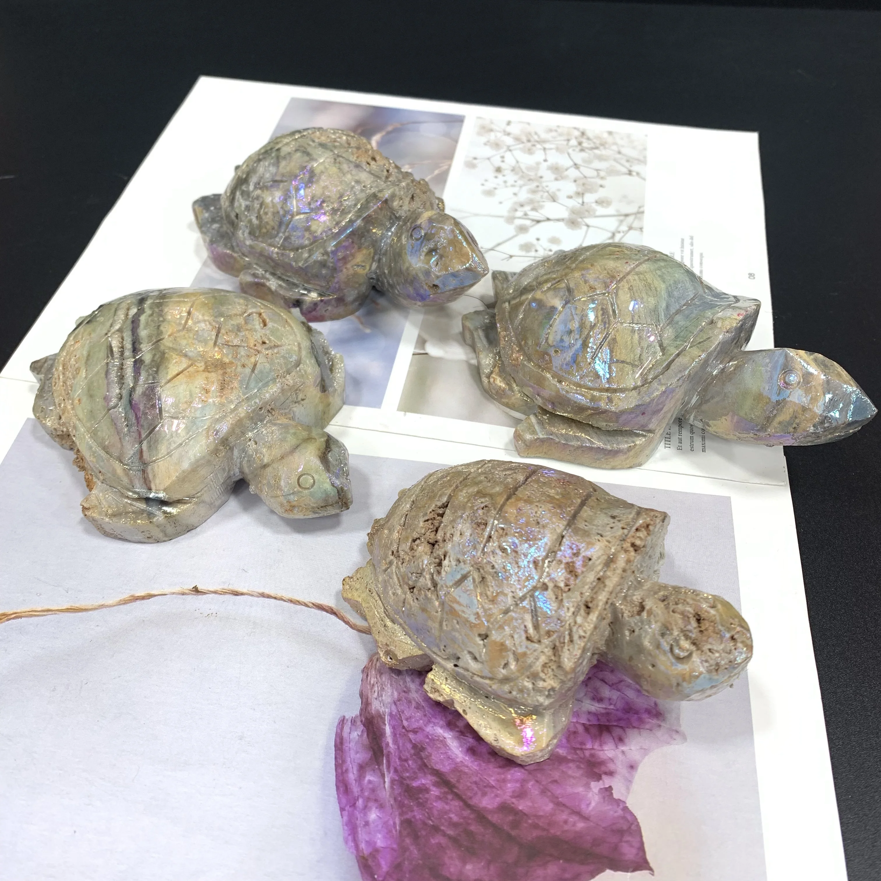 Wholesale Hand Carved Natural Crystals Turtle Aura Sphalerite Turtle ...