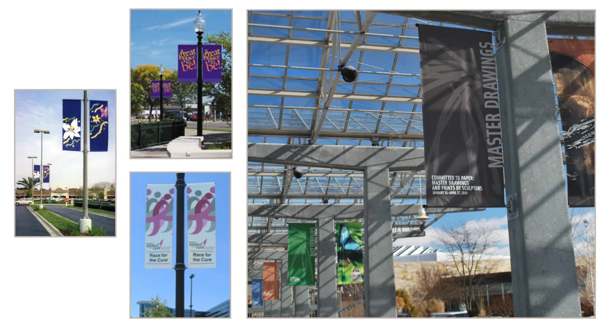 Custom Banner Street Light Pole Banners Double Sided Display Banner ...