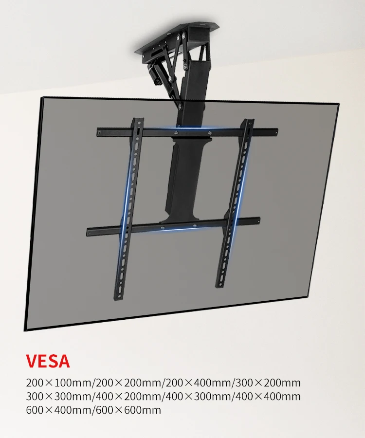 Motorized Electric Flip Down Tv Mount Bracket With Remote Control