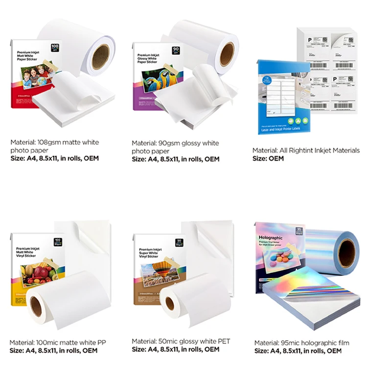 Printable Vinyl A4 Size Waterproof Rainbow Vinyl Adhesive A3 A4 ...