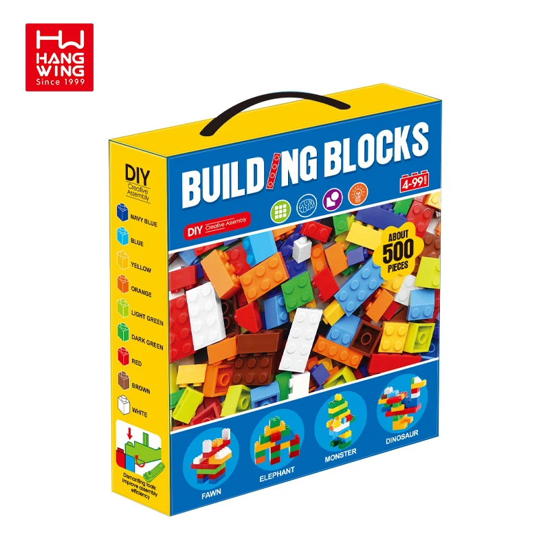 Hw 500/1000pcs Blocks Abs Plastic Bricks Kids Kit Diy Educational ...