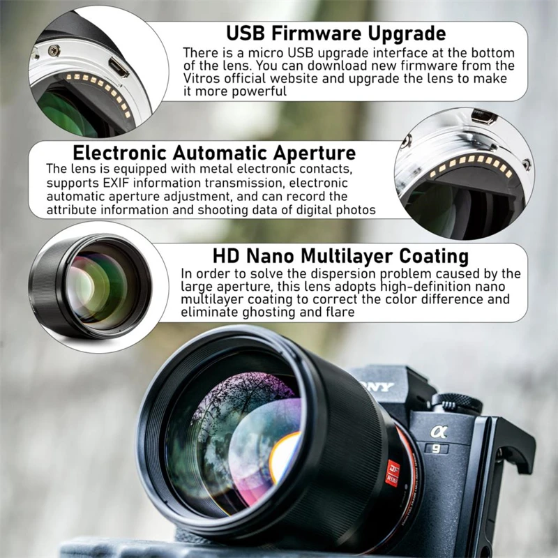 Viltrox 85mm F1.8 Ii Stm Full Frame Portrait Lens Large Aperture Af Mf ...