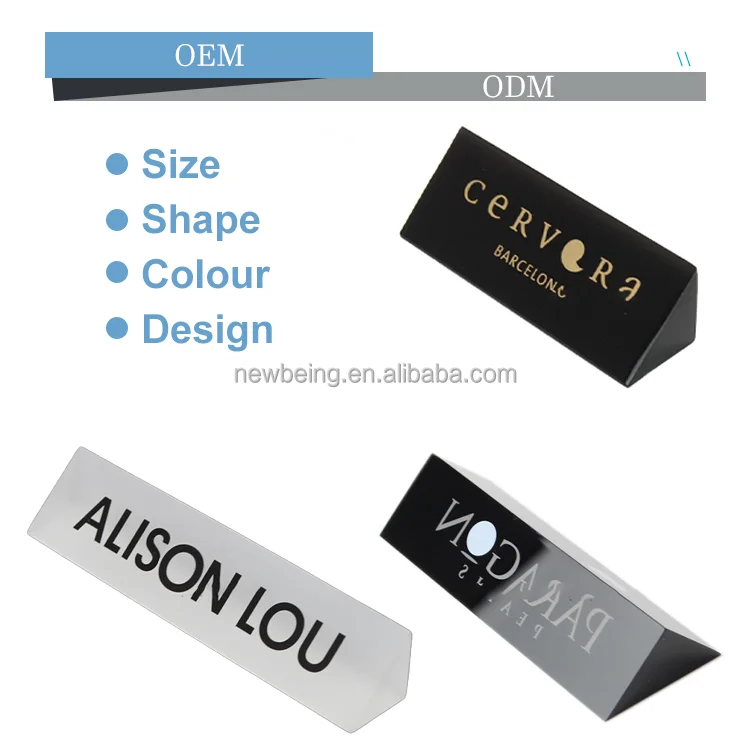 Customized Acrylic Table Nameplate - Triangle Pyramid