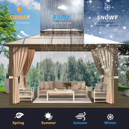 12x20 Gazebo - Durable, Waterproof, and Easy to Assemble