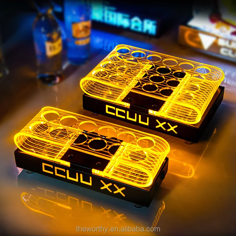 T-worthy NEW Bar Service Led Shot Glass Tray Built-in Battery 12 ...