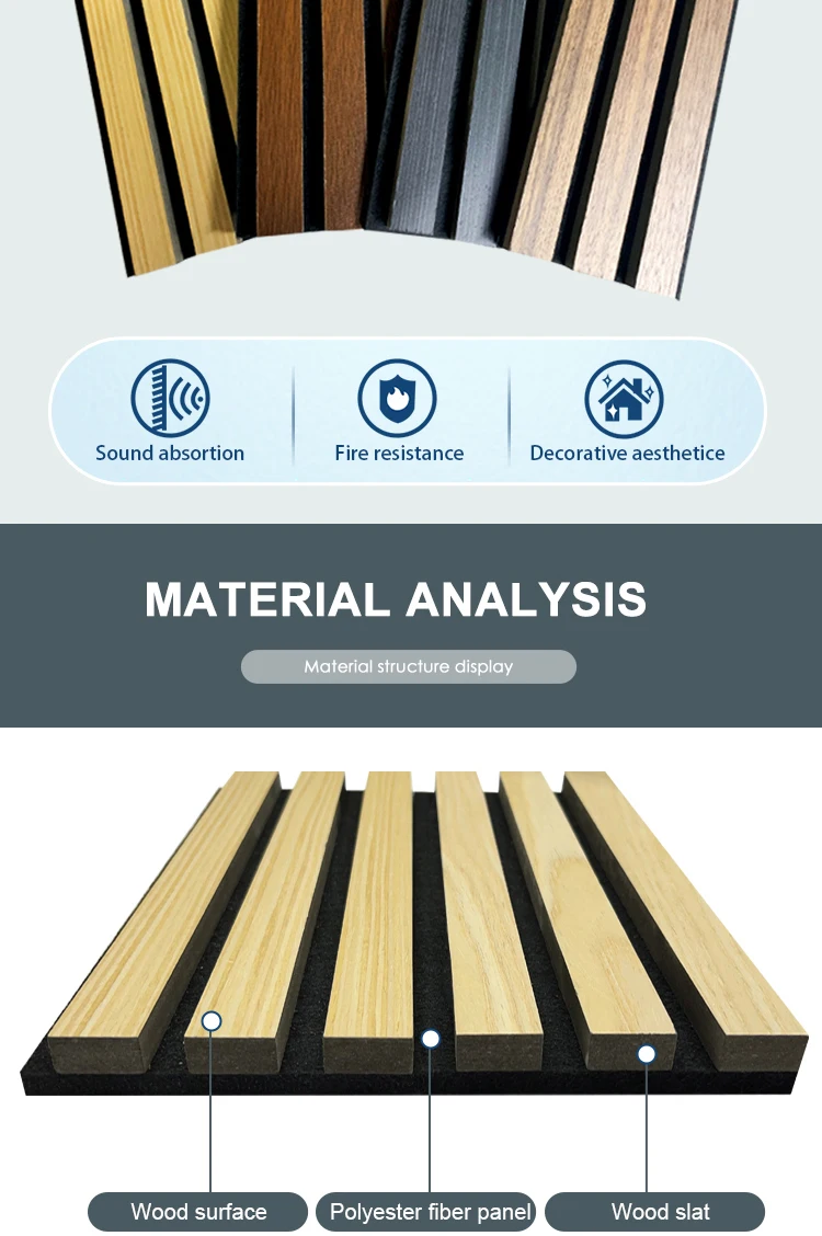 Wooden Slat Wall Slat Ceiling Wood Panels Pet Acoustic Panel Indoor ...