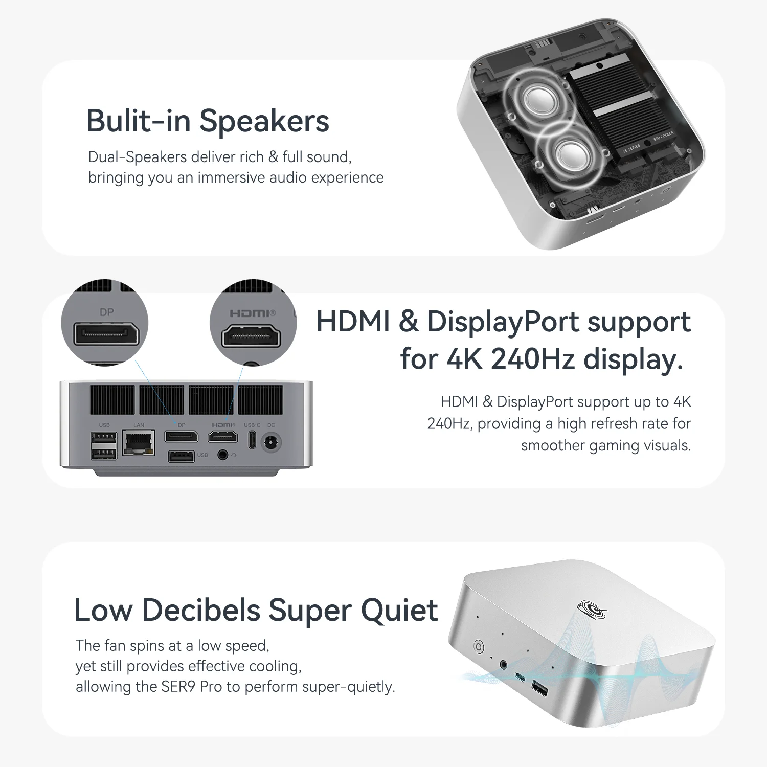 Beelink SER9 Pro Mini PC - AMD R AI 9, 32GB RAM, 1TB SSD, Gaming Mini ...