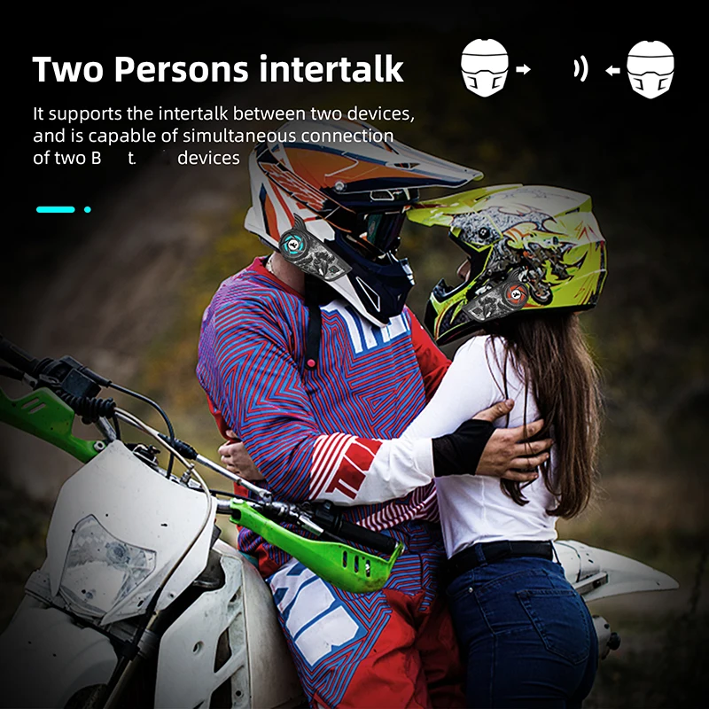 S8 Motorcycle Helmet Intercom - HD Microphone & Stereo Headphones