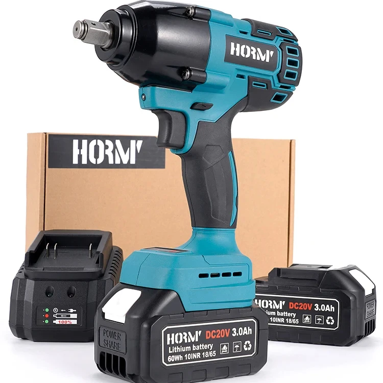 Hormy High Torque Cordless Electric Impact Wrench 1/2 Inch Rechargeable ...