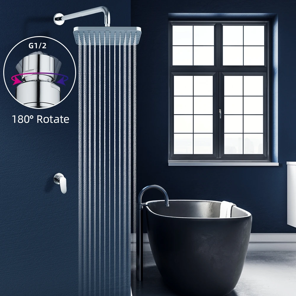 11inch Big Square Rainfall Shower Head, High Pressure and Big Coverage ...