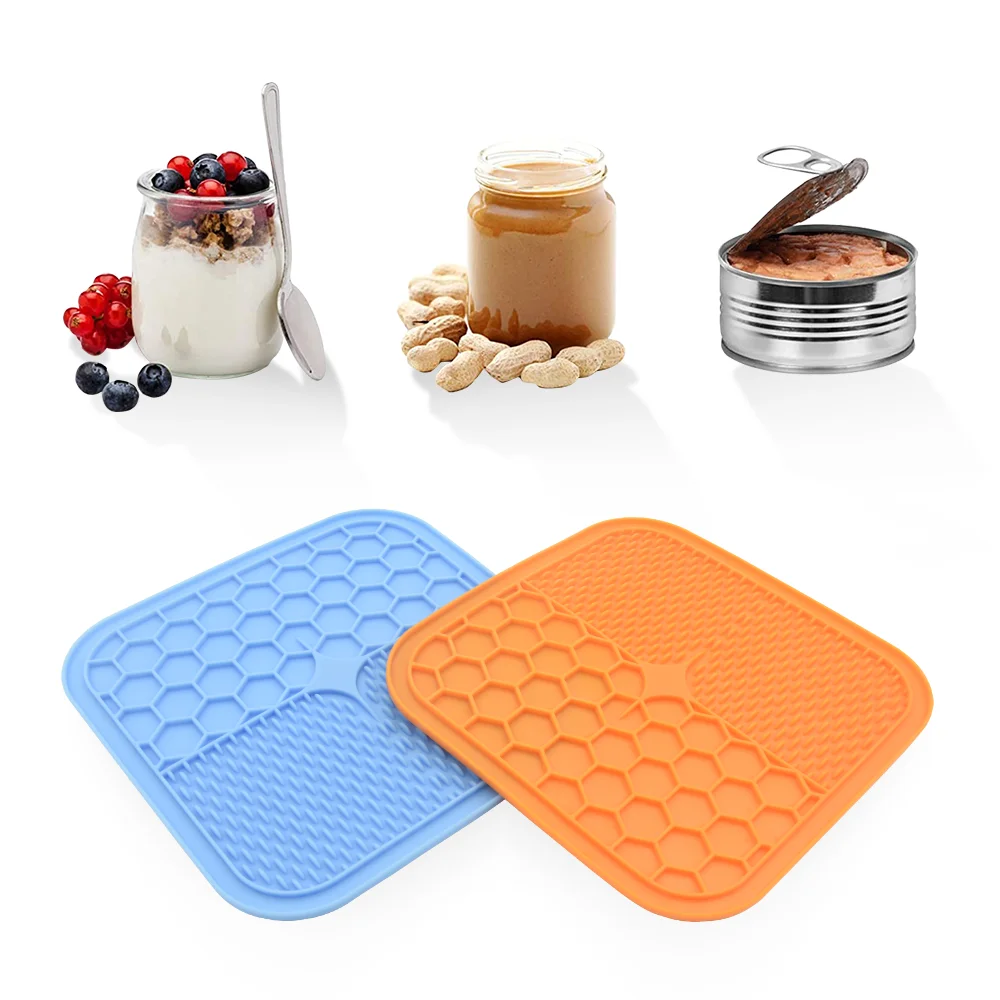Premium Square Dog Licking Pad Anxiety Relief Pet Slow Feeders Large ...