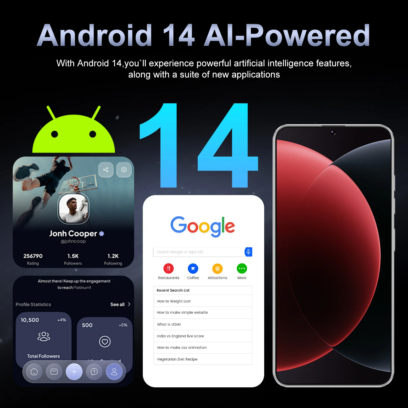 Hot Selling M15 Ultra Flagship 5G Smartphone 72MP 108MP Android 14 for ...