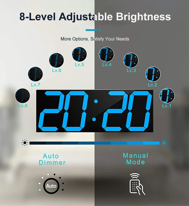 Jhering New Led Digital Wall Clock Large Digital Table Alarm Clock ...