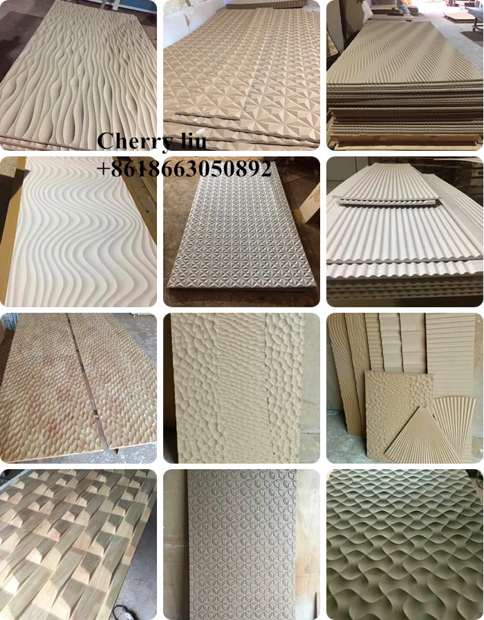 Customized 1220*2440mm Fluted Ribbed 3D MDF Wall Panels