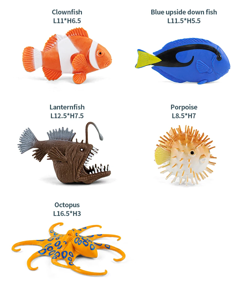 Custom Realistic Ocean Sea Animals Figures 17pcs Sea Creatures Toy ...