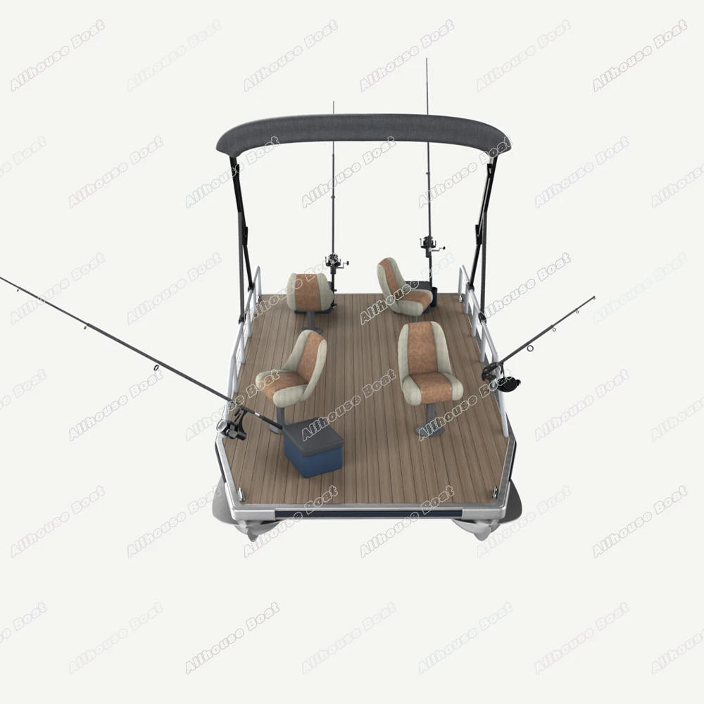Allhouse New Marine Leisure Floating Pontoon Boat Portable Aluminum ...