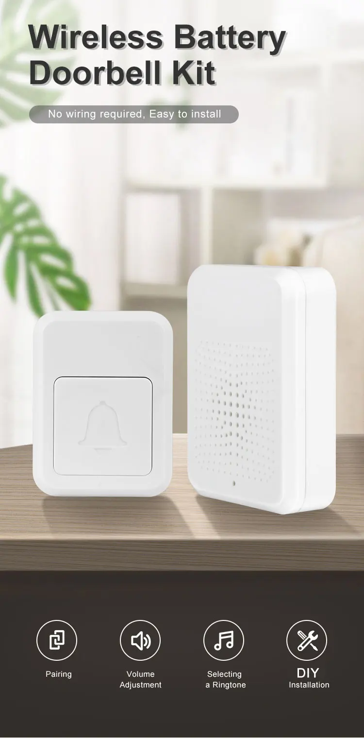 Smart Indoor Doorbell Chime Wireless Door Bell - Buy Home Suirty Door ...