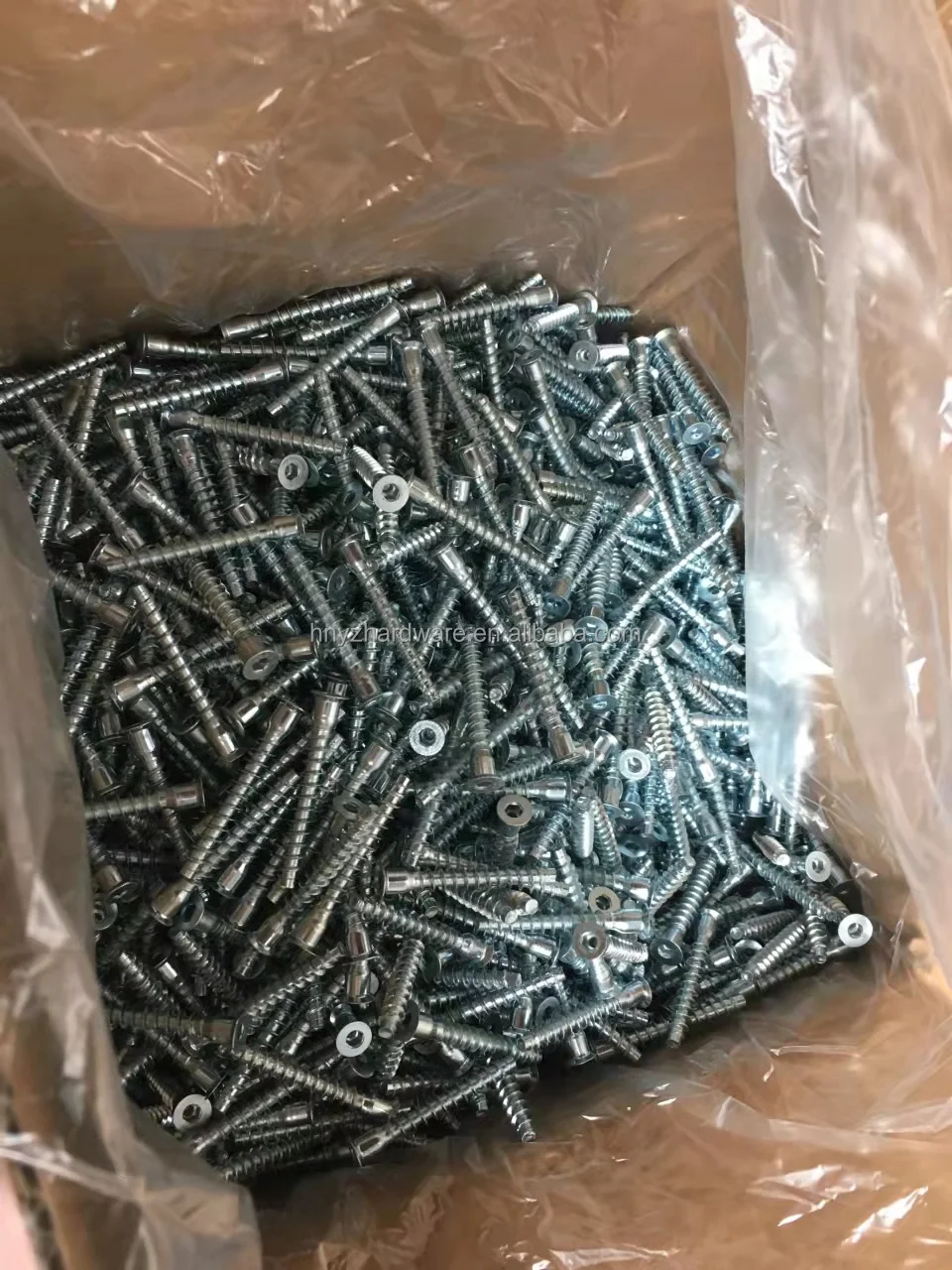 High Quality Hex Deep Hole Zinc Drill Furniture Euro Screw 6.3x50 for ...