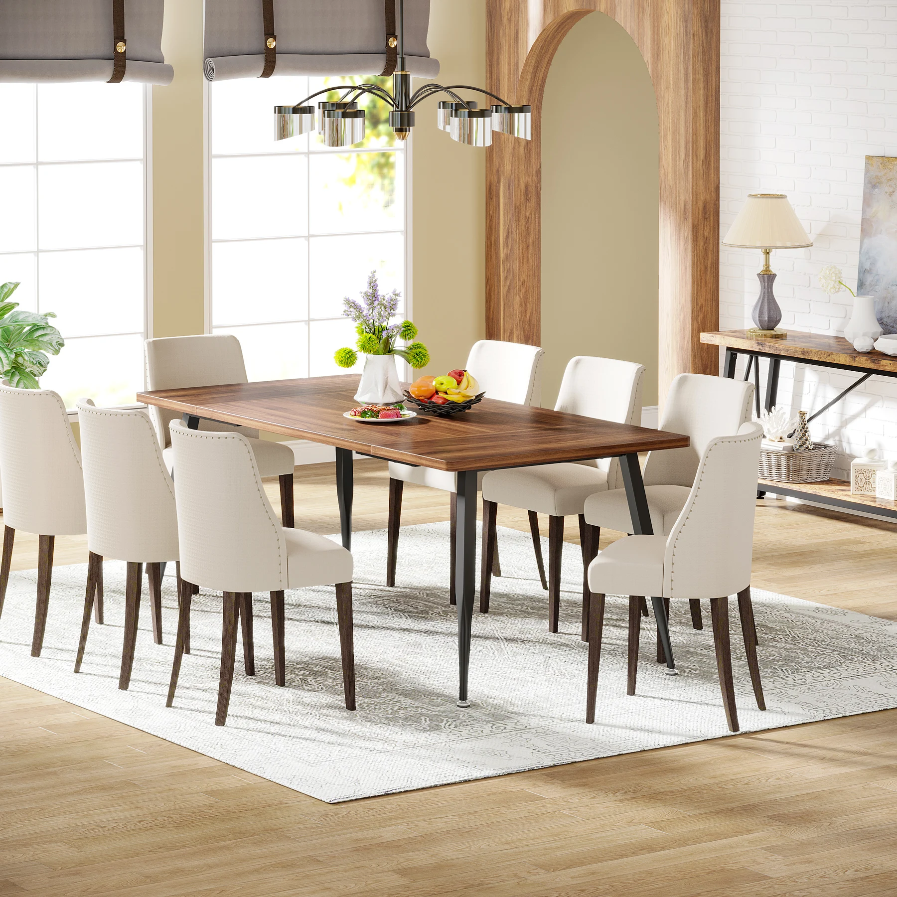 Indoor Kitchen Industrial Dining Table for 6 People