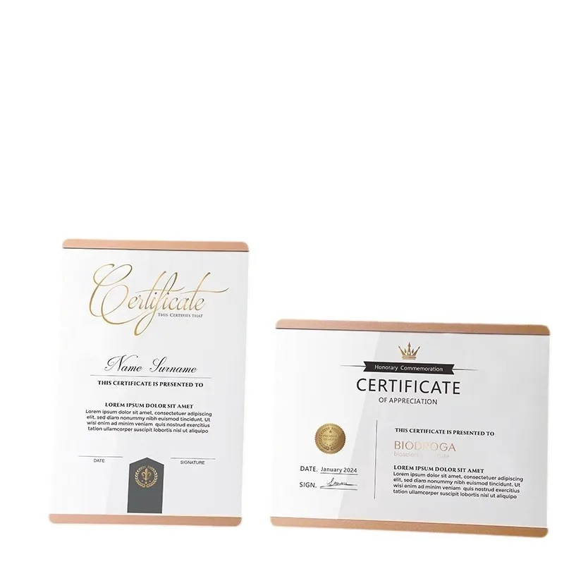 Completion Award Certificate A4 Document Metal wooden border ...