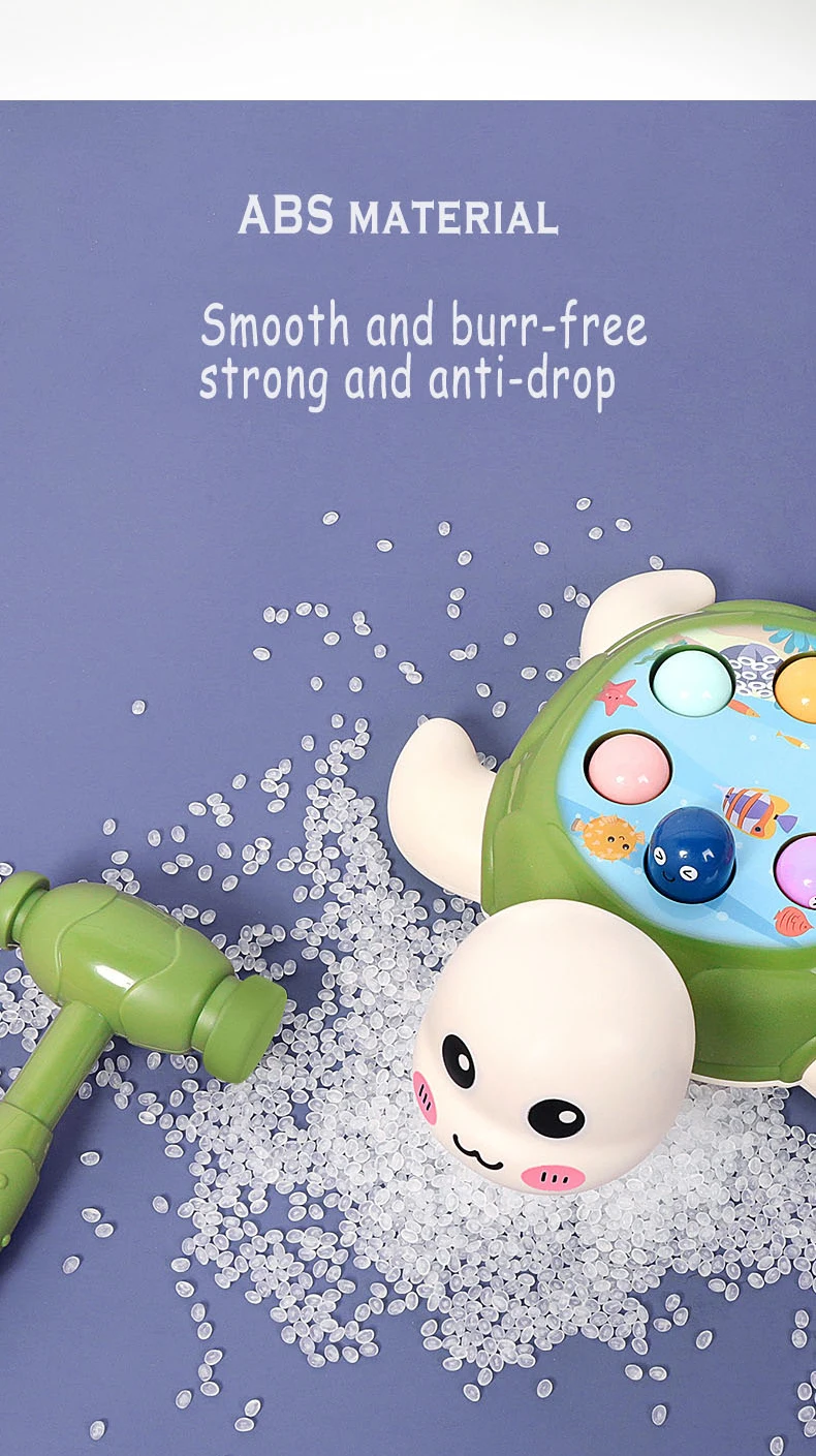 Hot Selling Whack-a-mole Toy Children Smart Knock Hammer Turtle Music ...