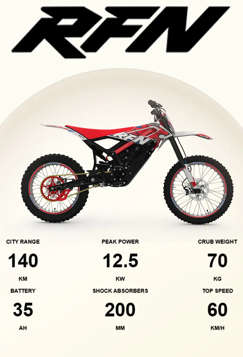 Apollo Rfn Rally Pro Electric Bike Electric Trail Motorcycle 6000w 72v ...