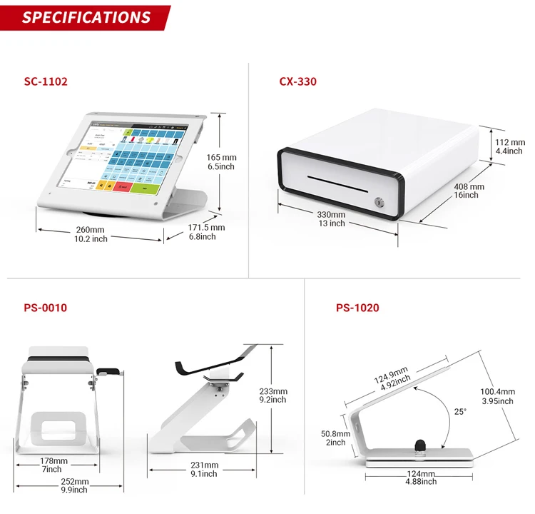 Elegant Tablet POS - All in One Cash Drawer for Pos System