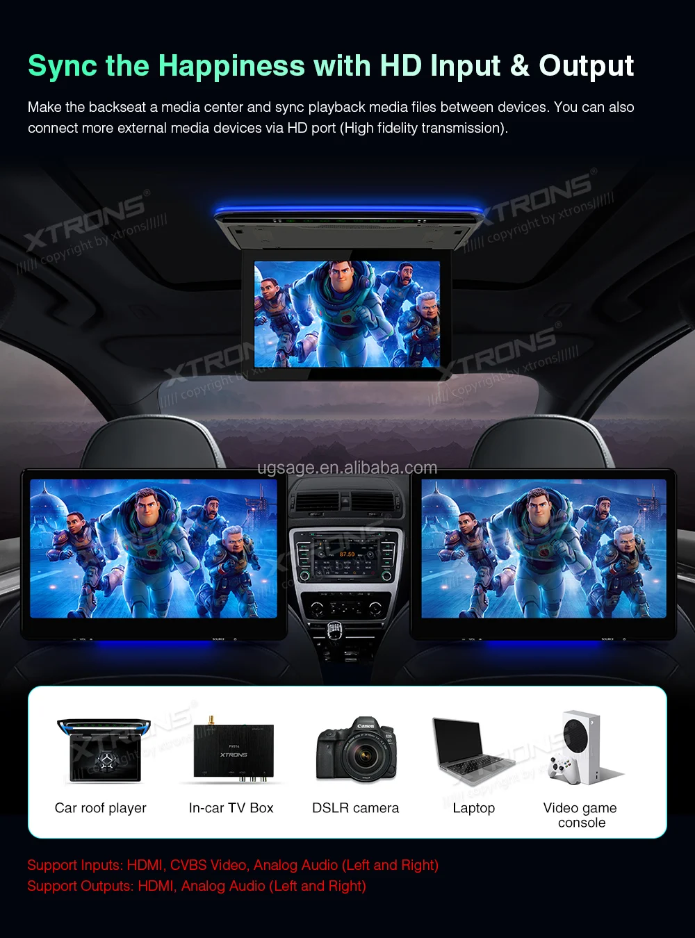 Xtrons 14 Inch Ips Touch Screen Android Car Headrest Monitor With Hd ...