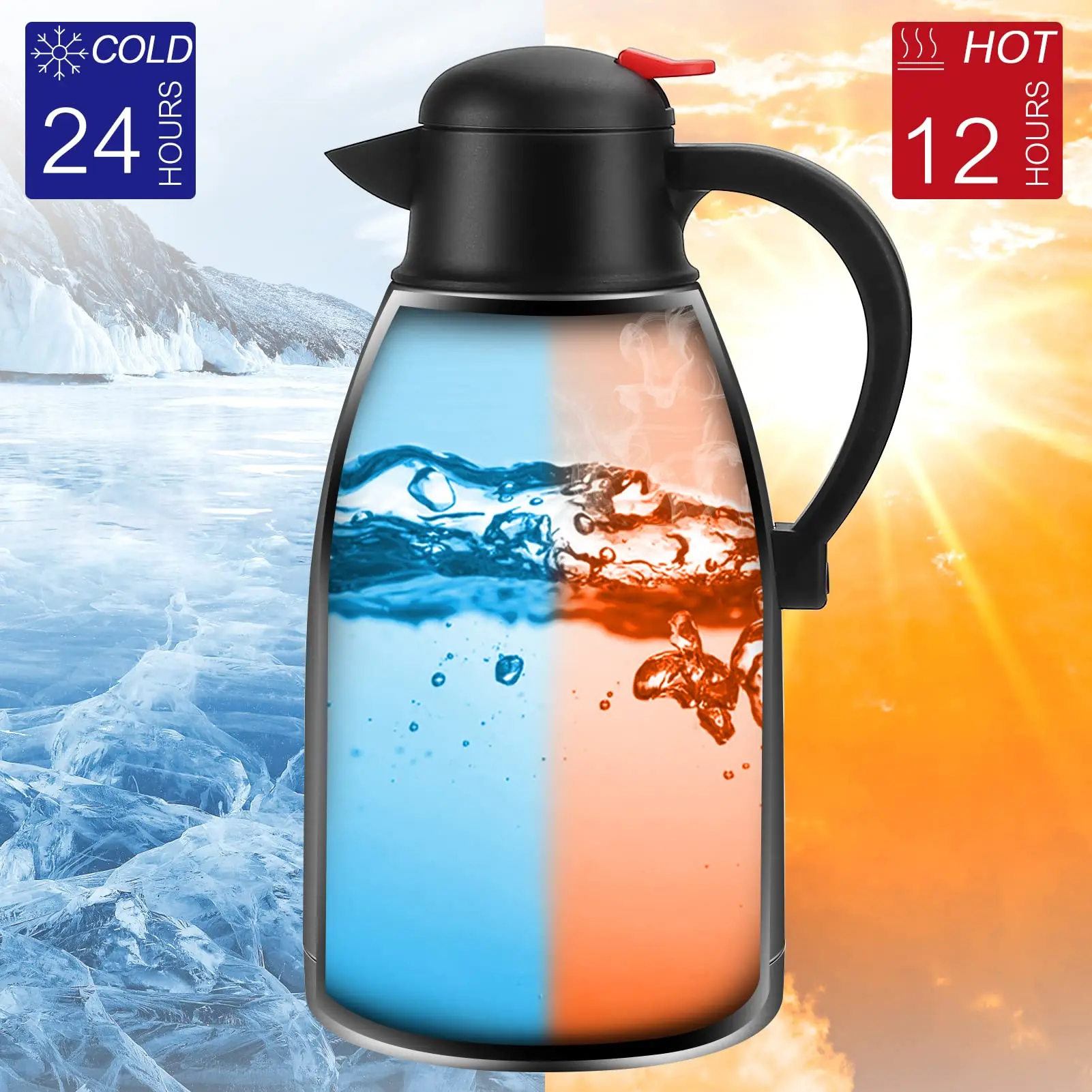 Thermal Coffee Carafe Triple Wall Vacuum Insulated Flask Thermos ...