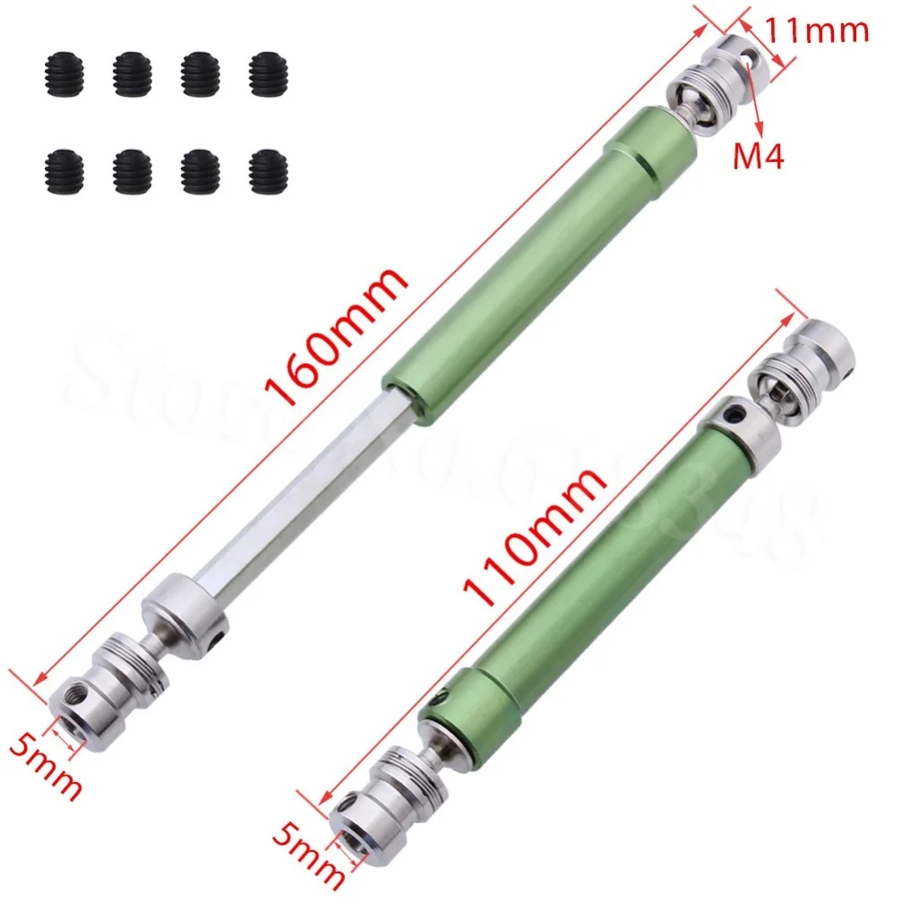 Universal Metal 100mm 110mm 5mm Center Drive Shaft For Rc 1/10 Scale ...