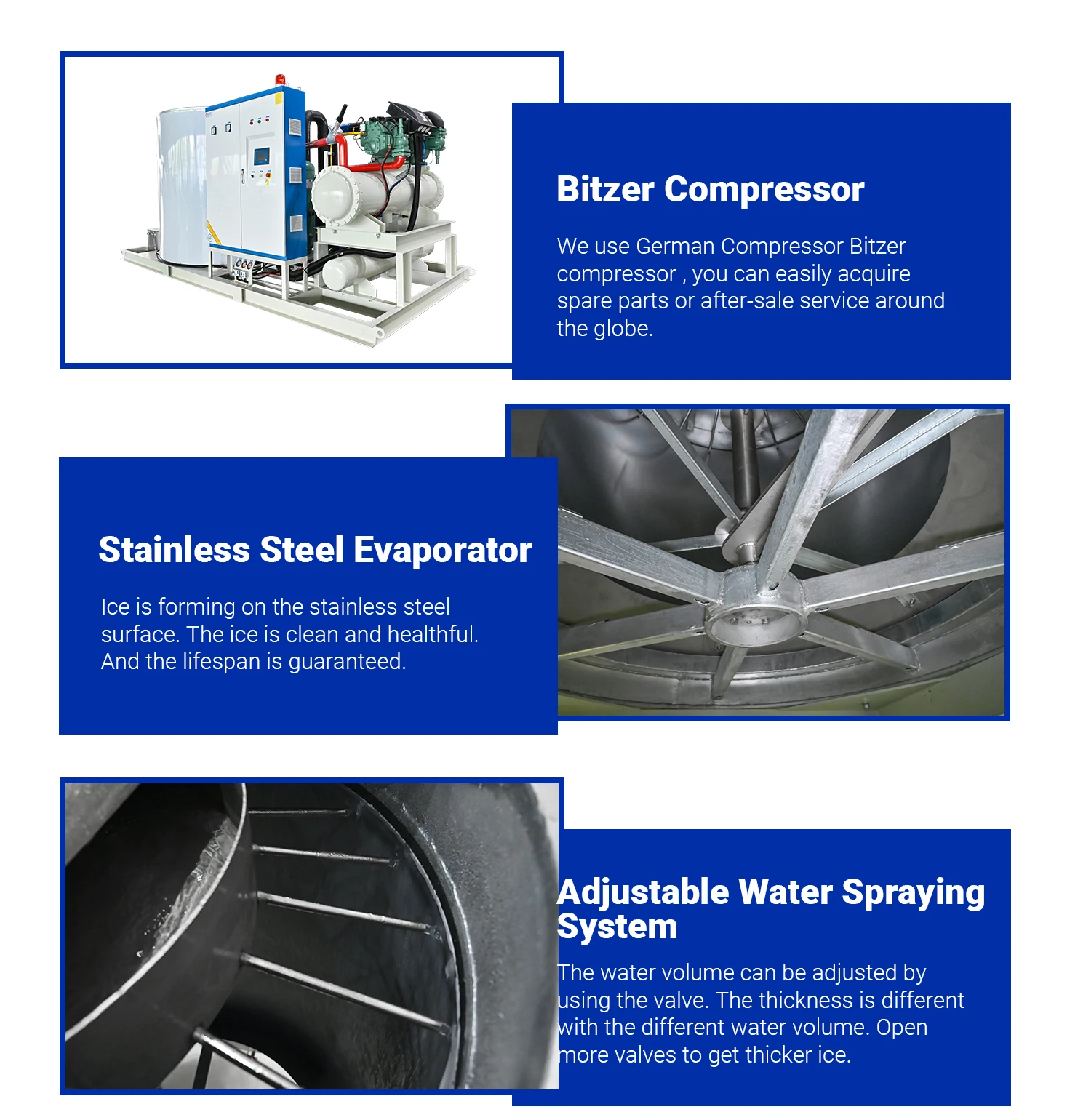 Cbfi 1 2 3 4 5 6 8 10 Tons Industrial Air/water Cooling Flake Ice ...