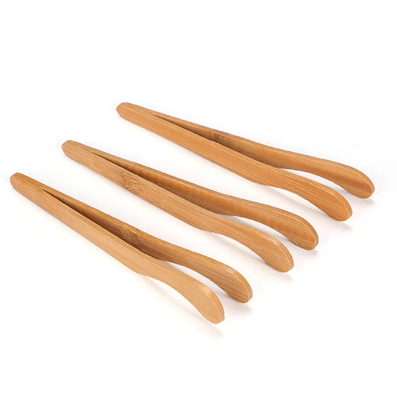Wooden Tea Tweezer Bacon Tea Clip Tongs Bamboo Salad Food Toast Bend ...