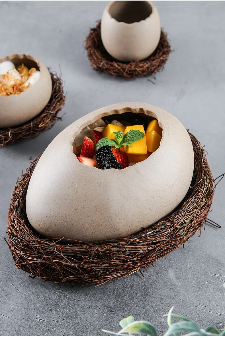 Creative Bird's Nest Eggshell Bowl - Ceramic Noodle Bowl