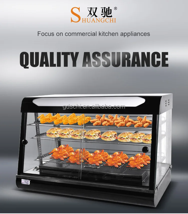 Counter Food Display Warmer - Curved Glass Cake Showcase