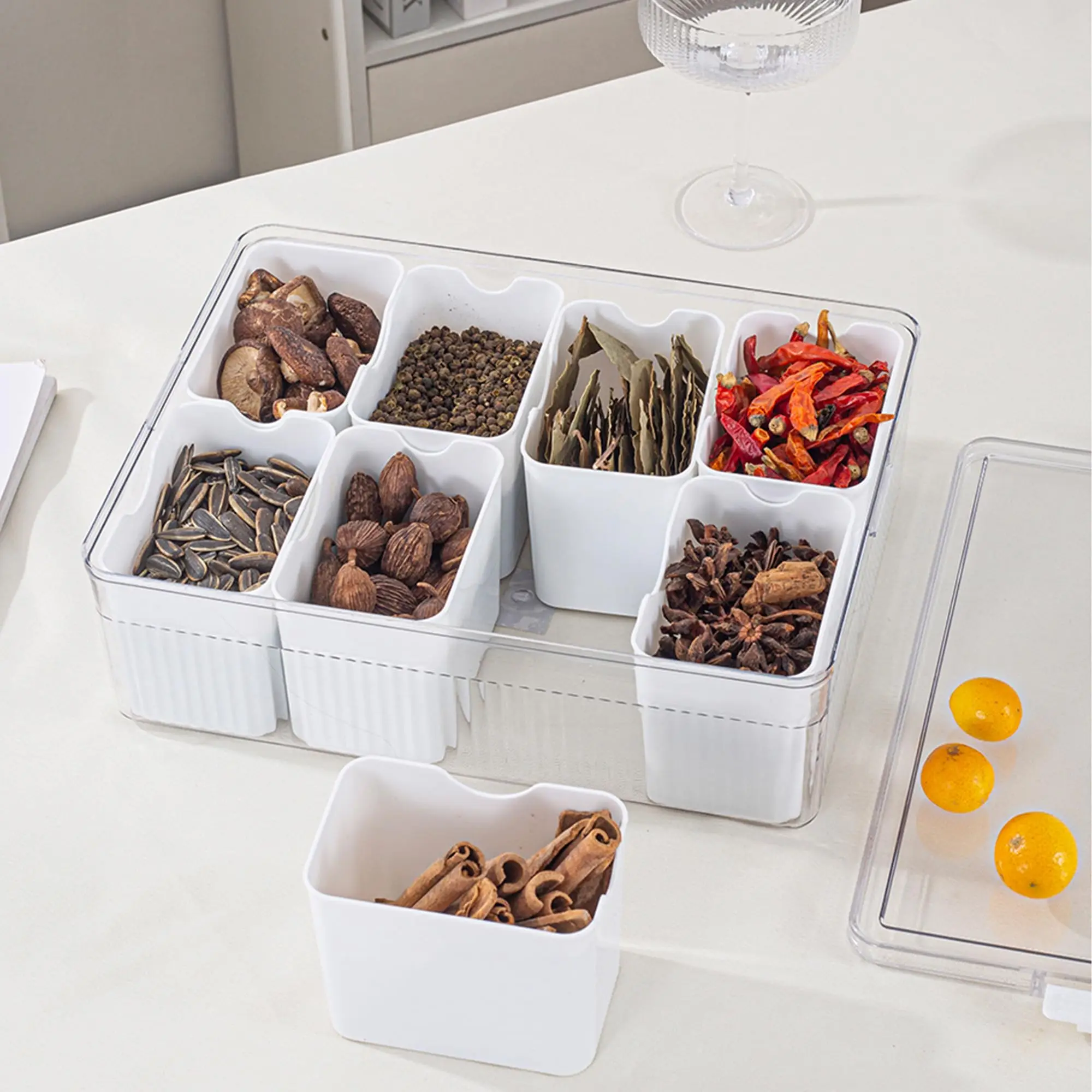 Clear Divided Serving Portable Tray Platter And Dingerjar Snackle Box ...