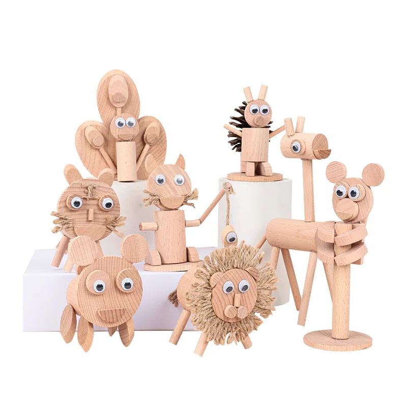 Hot Selling Animal Handmade DIY Toy Sets Wooden Children Creativity ...