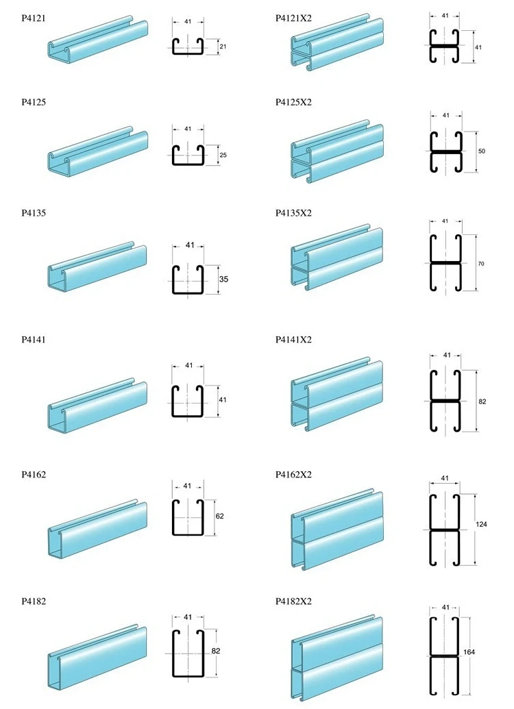 Slotted Galvanized Steel Solar Unistrut Seismic Bracing