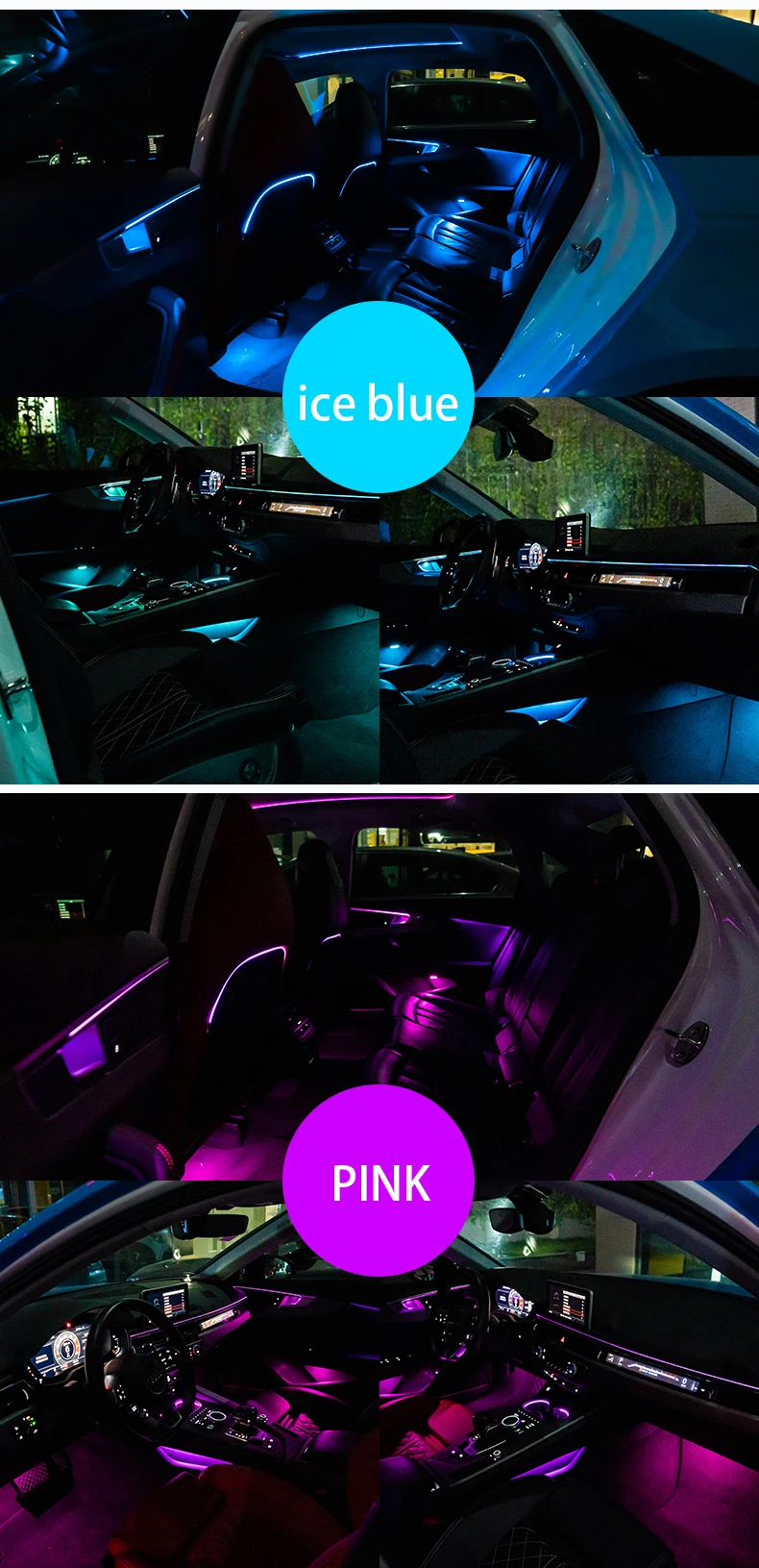 Car Interior Atmosphere Led Neon Lights For Tesla Model 3 Y Bmw Benz ...