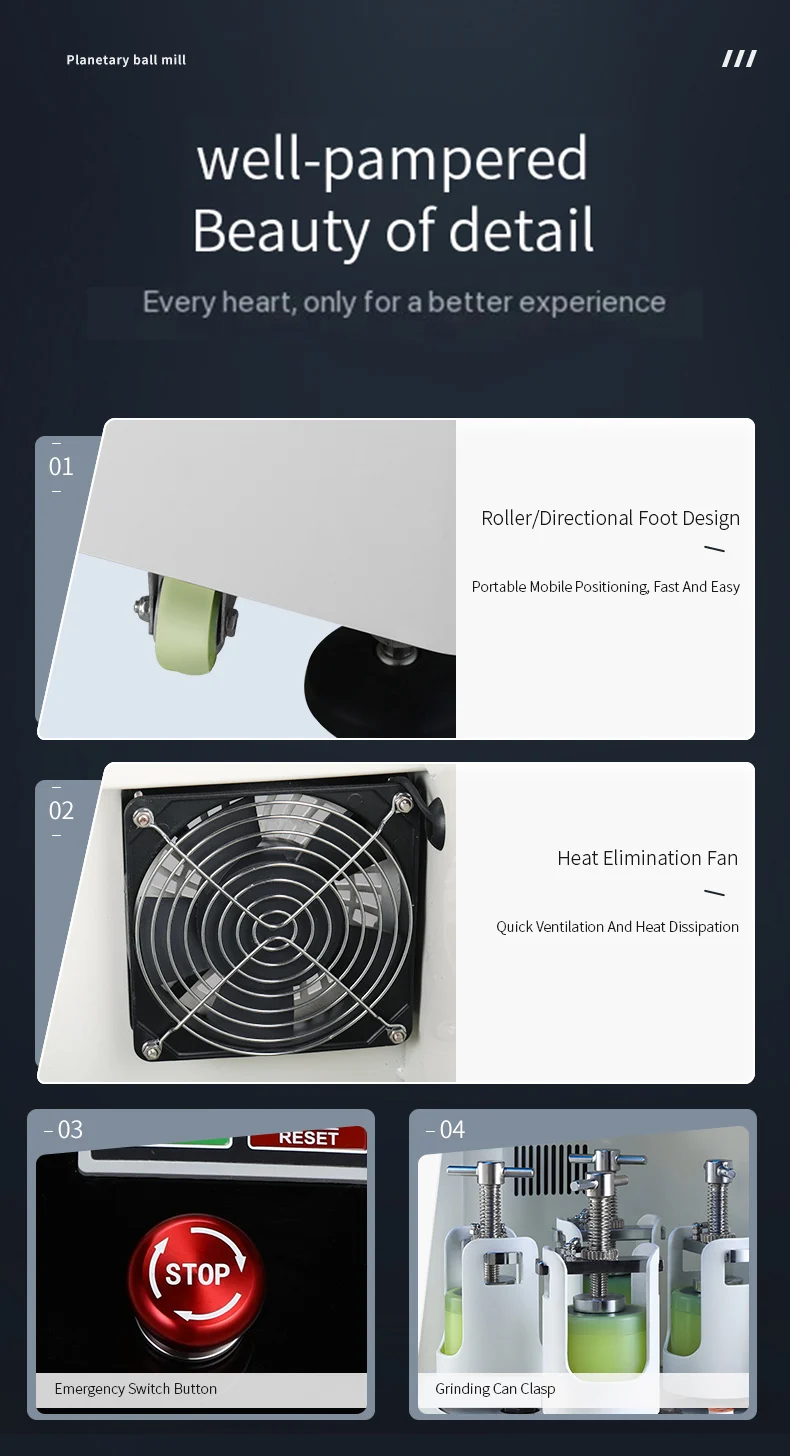 Mitr Bench-top Laboratory Nano Powder Grinding Planetary Ball Mill 0.4l 1l Nano Grinding Mill ...