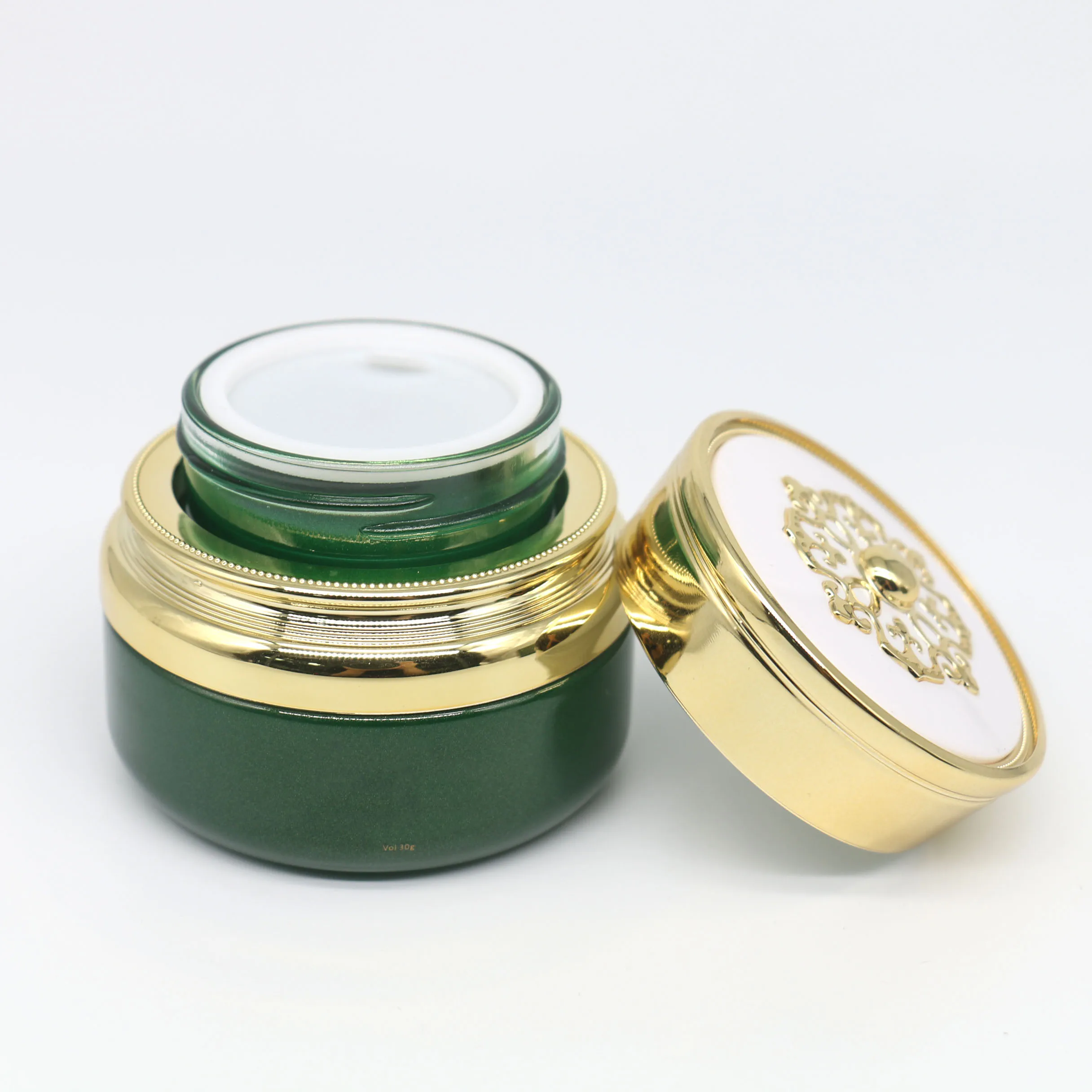 Luxury 1oz 1.7oz Matte Blue Glass Jar Frosted Green Gold Dark Blue ...
