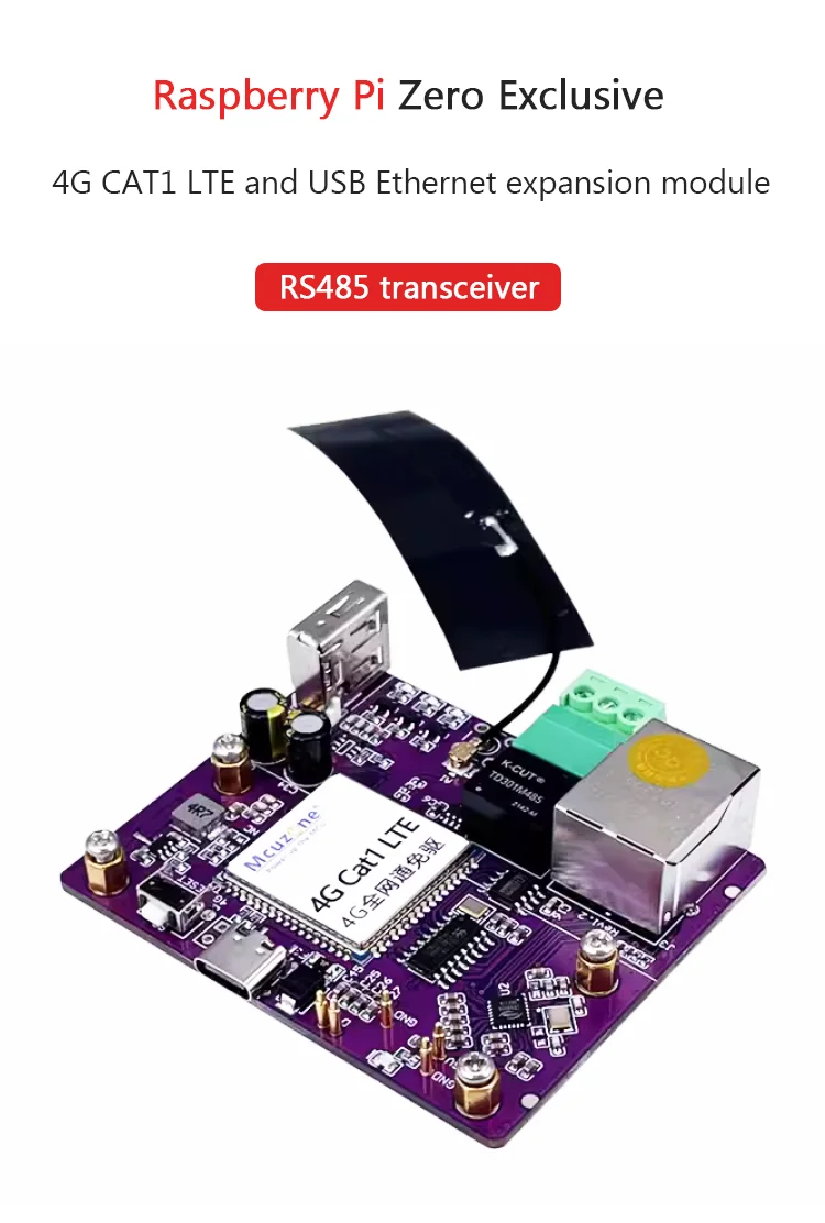 Raspberry Pi Zero 4g Cat1 Lte Ethernet Expansion Board Drive Free Rs485 ...
